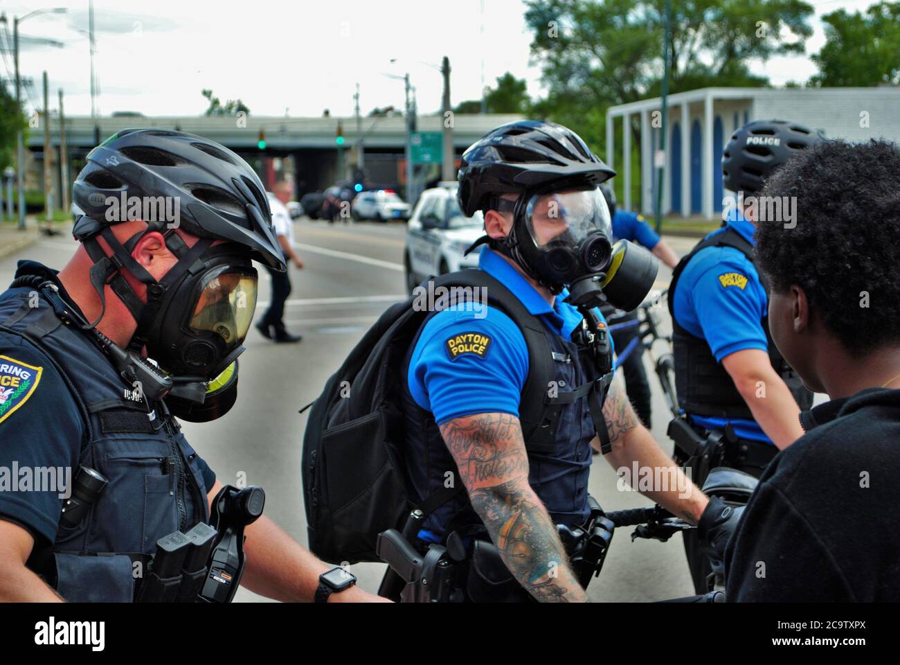 Dayton, Ohio United States 05/30/2020 police officers controlling the ...