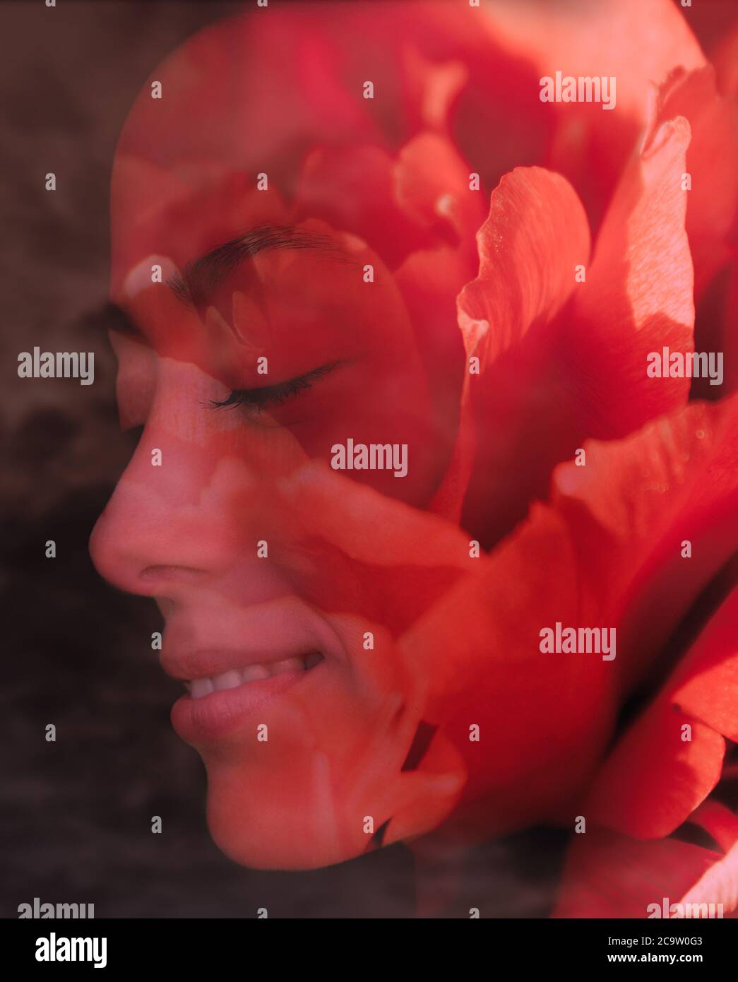 Creative photo manipulation of a portrait Stock Photo - Alamy