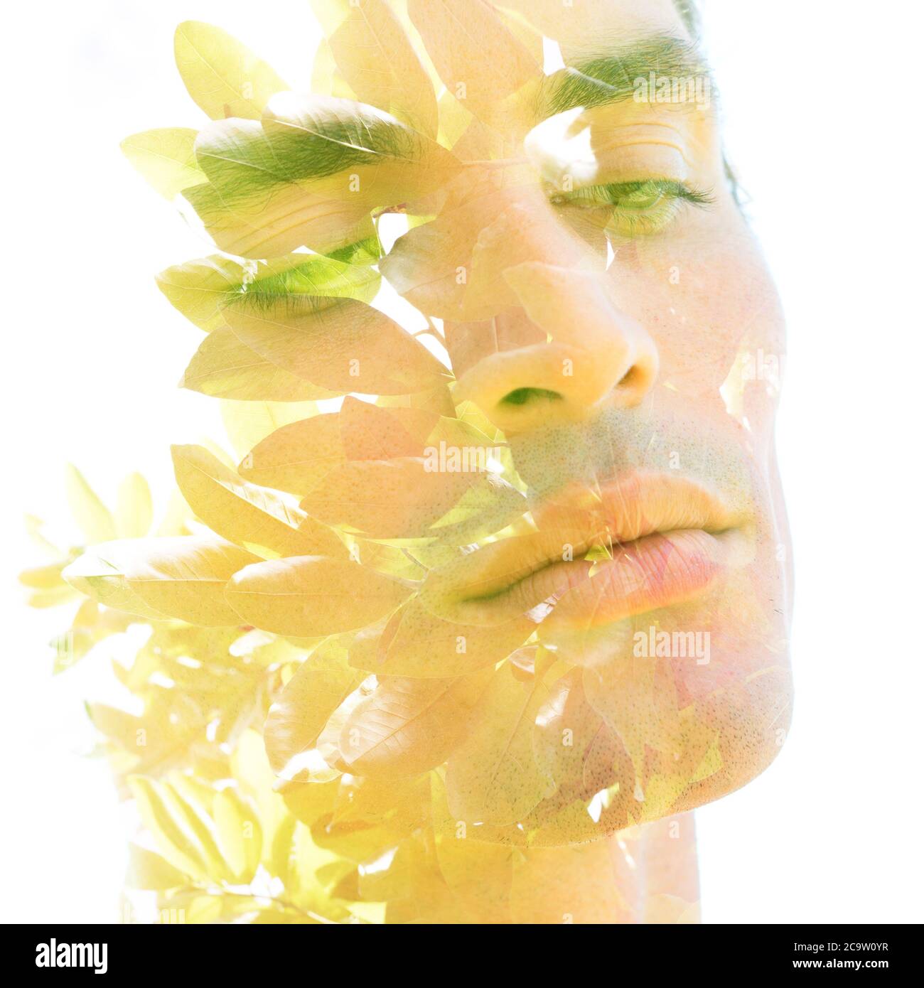 Surreal creative double exposure portrait Stock Photo - Alamy