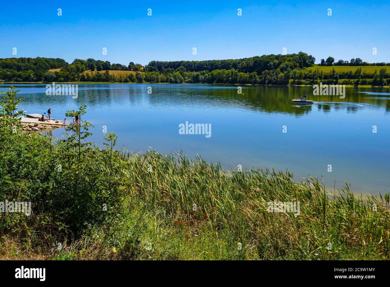 The reservoir of the Lac de la Liez, near the town of Langres ...