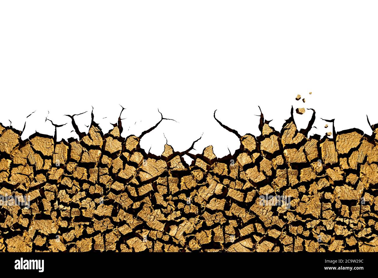 Crack soil. Abstract nature. Isolated image. White background Stock ...