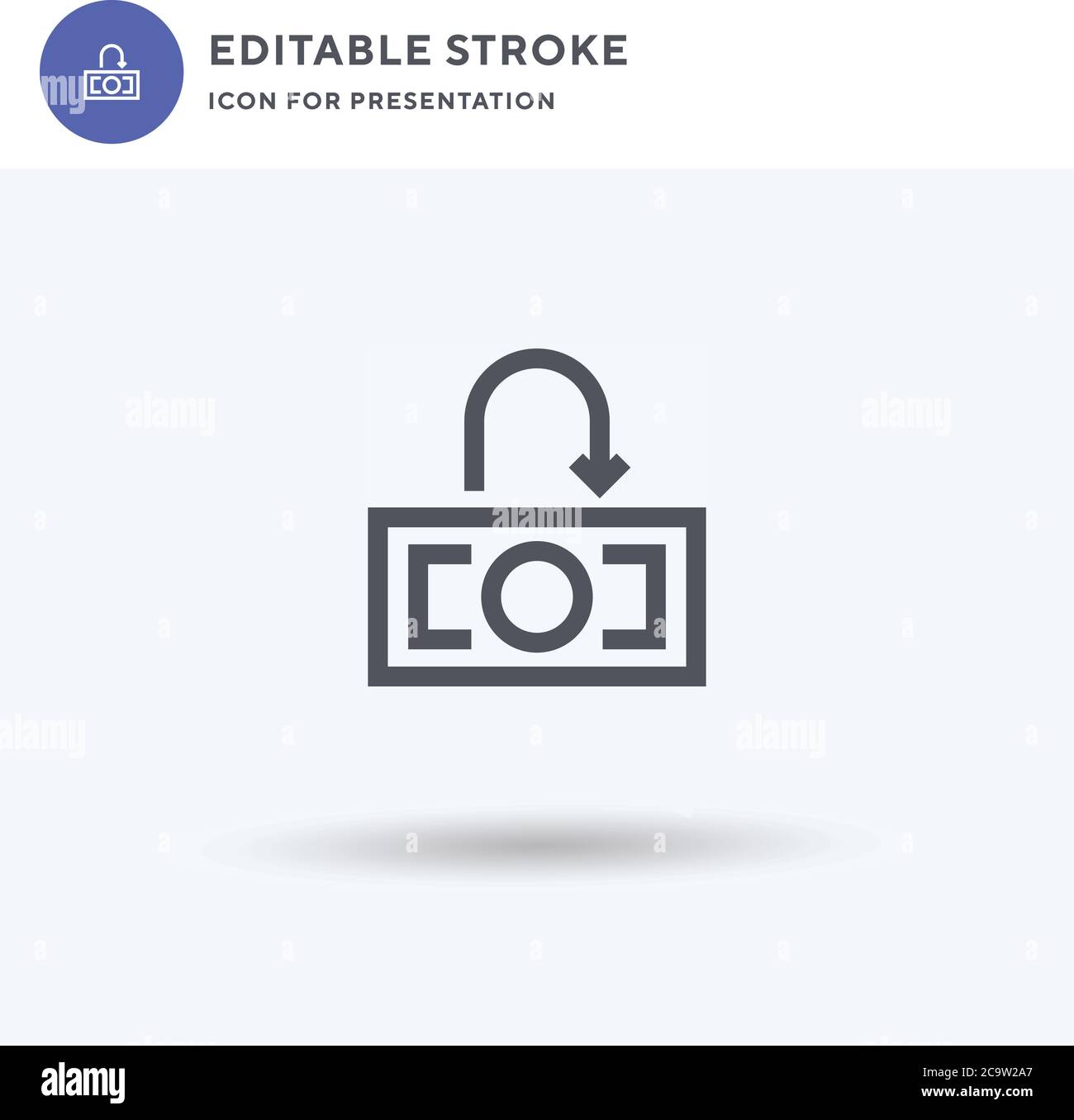 Refund icon vector, filled flat sign, solid pictogram isolated on white ...