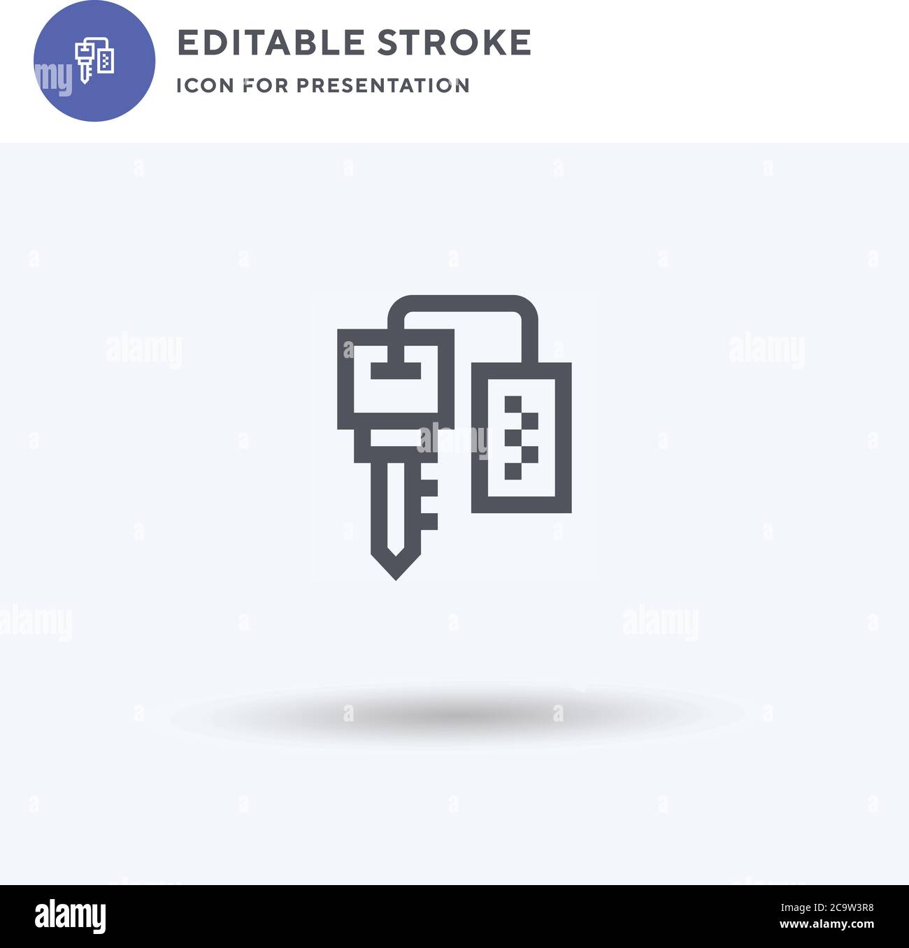 Key icon vector, filled flat sign, solid pictogram isolated on white ...