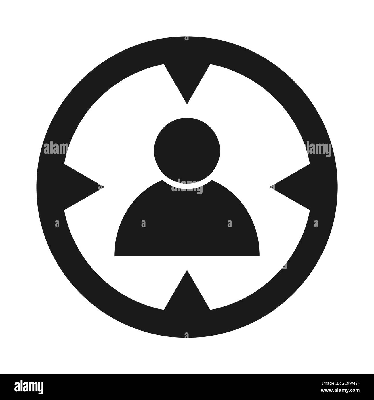 Target icon person arrow symbol for website etc. Web flat button ...