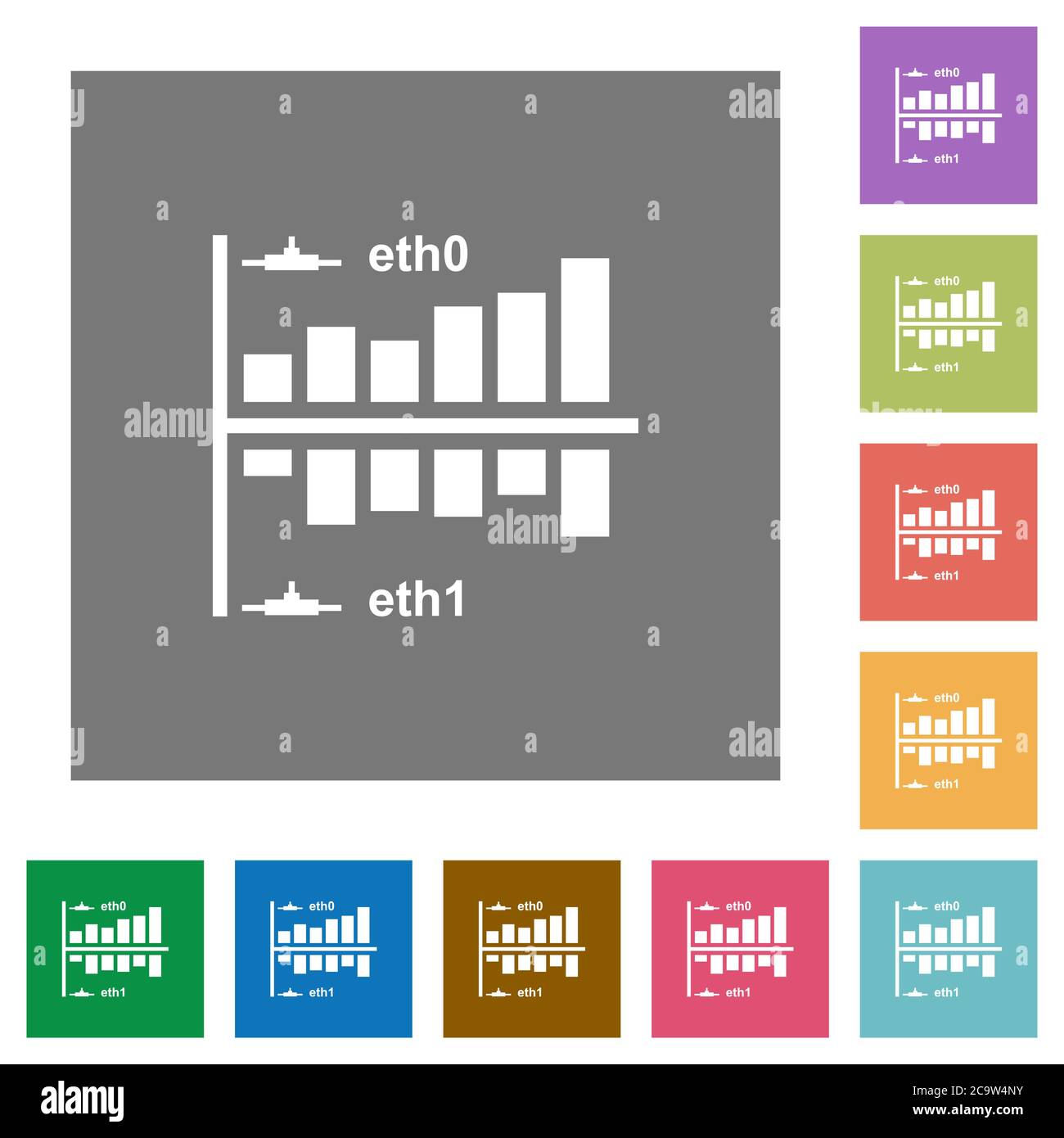 Network statistics color flat Stock Vector Images - Alamy
