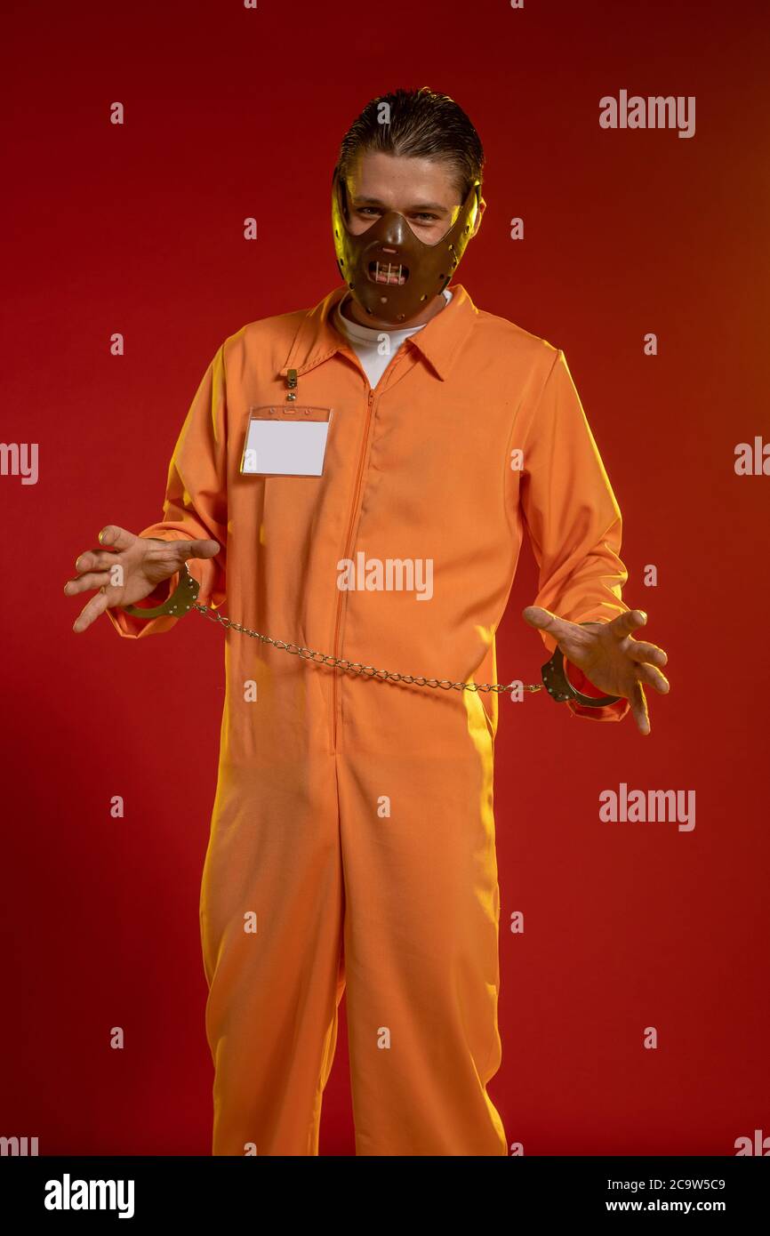 Actor a man in a mask and in costumes of fictional fantasy characters ...