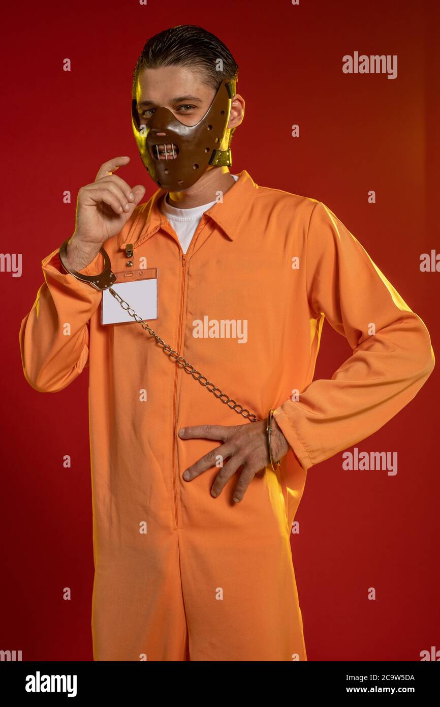 Actor a man in a mask and in costumes of fictional fantasy characters ...