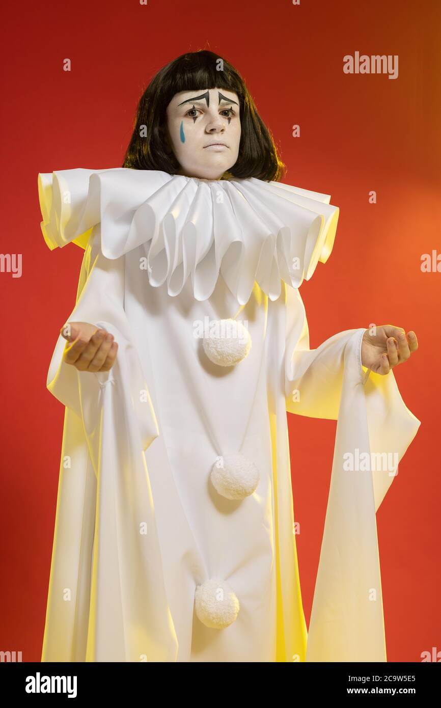 Actor a man in a mask and in costumes of fictional fantasy characters ...