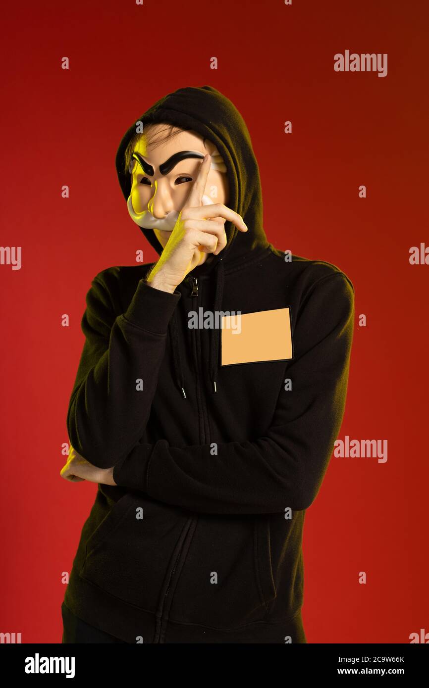 Actor a man in a mask and in costumes of fictional fantasy characters ...