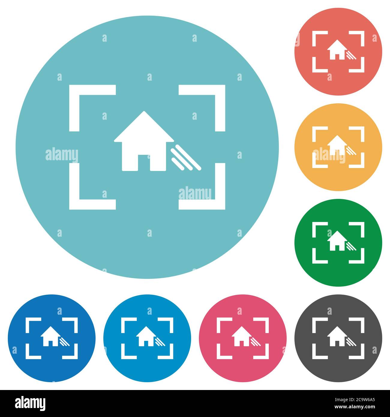 Camera white balance shade mode flat white icons on round color ...