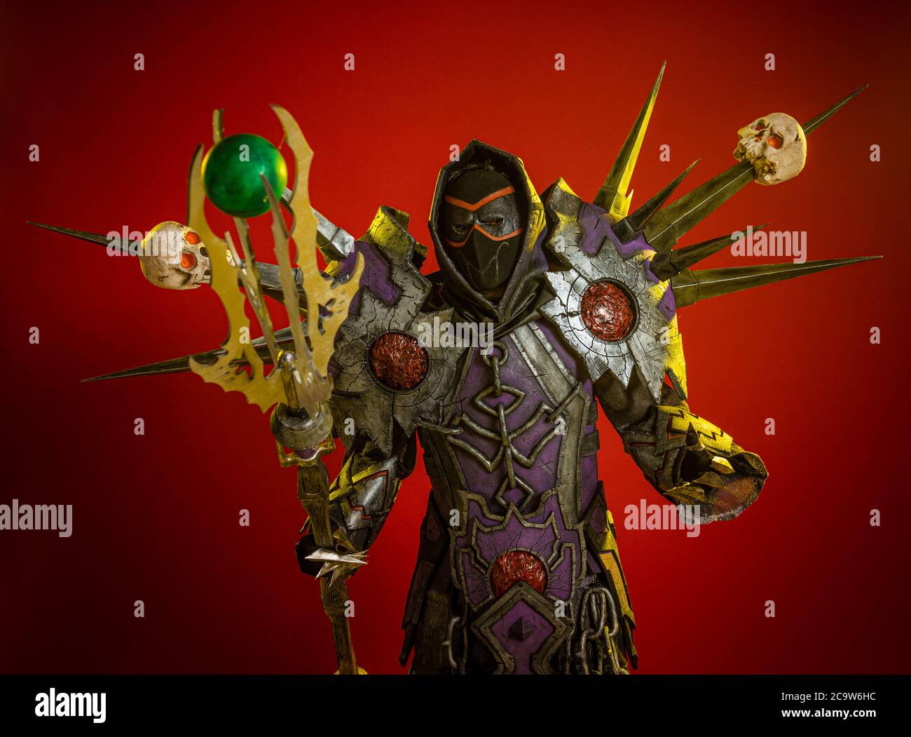 Actor a man in a mask and in costumes of fictional fantasy characters ...