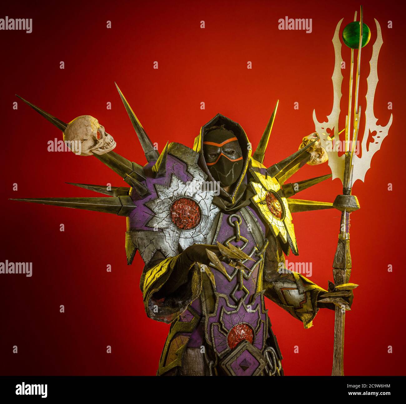 Actor a man in a mask and in costumes of fictional fantasy characters ...