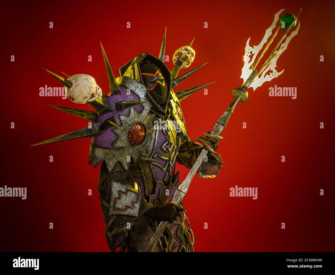 Actor a man in a mask and in costumes of fictional fantasy characters ...