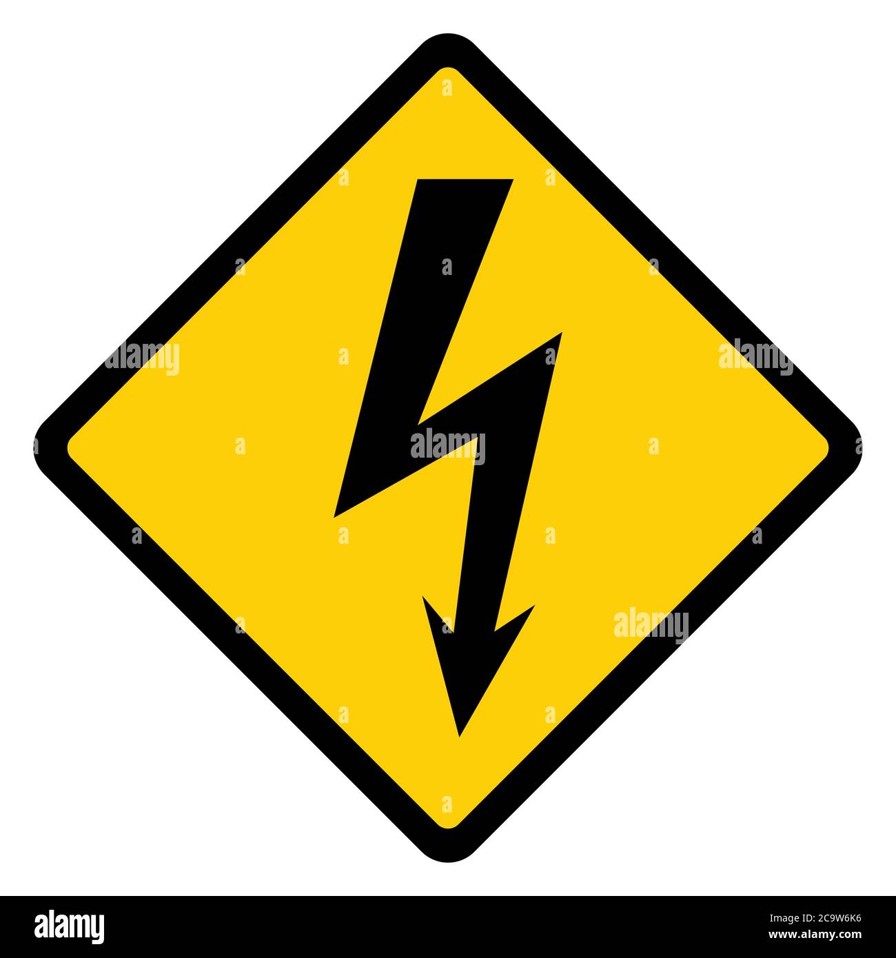 High voltage icon, danger vector symbol isolated on white background ...