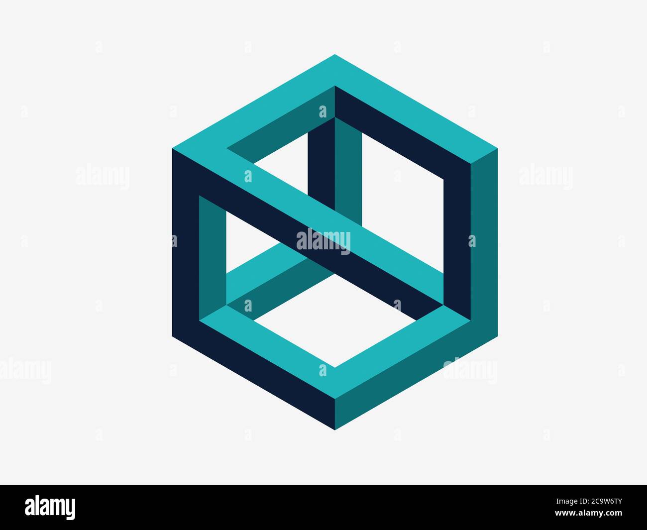 Logo design element, isometric drawing, Impossible shape, 3D ...