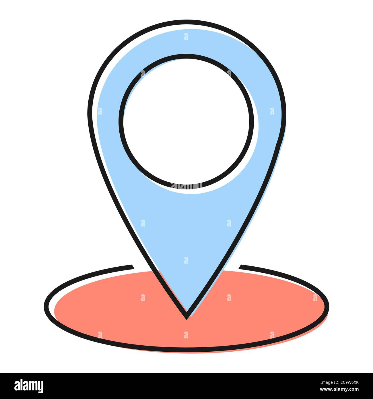 Location icon, map pointer symbol isolated on white background. Vector web button Stock Vector ...