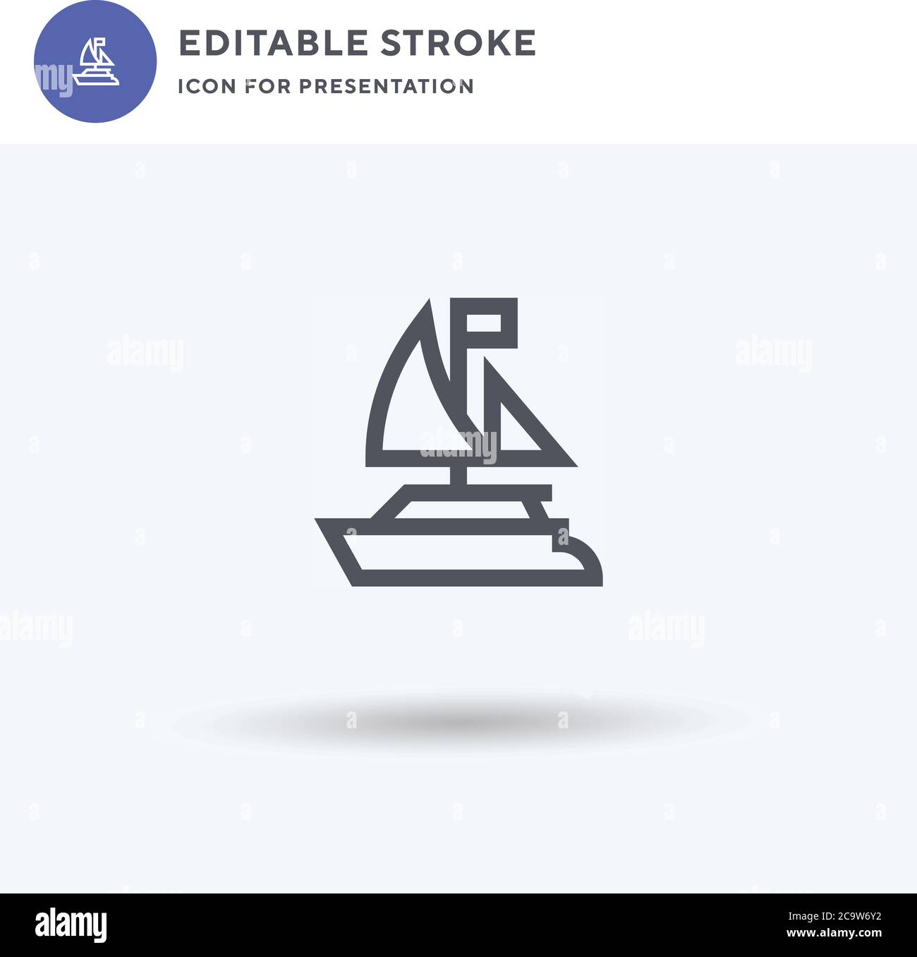 Yatch icon vector, filled flat sign, solid pictogram isolated on white ...