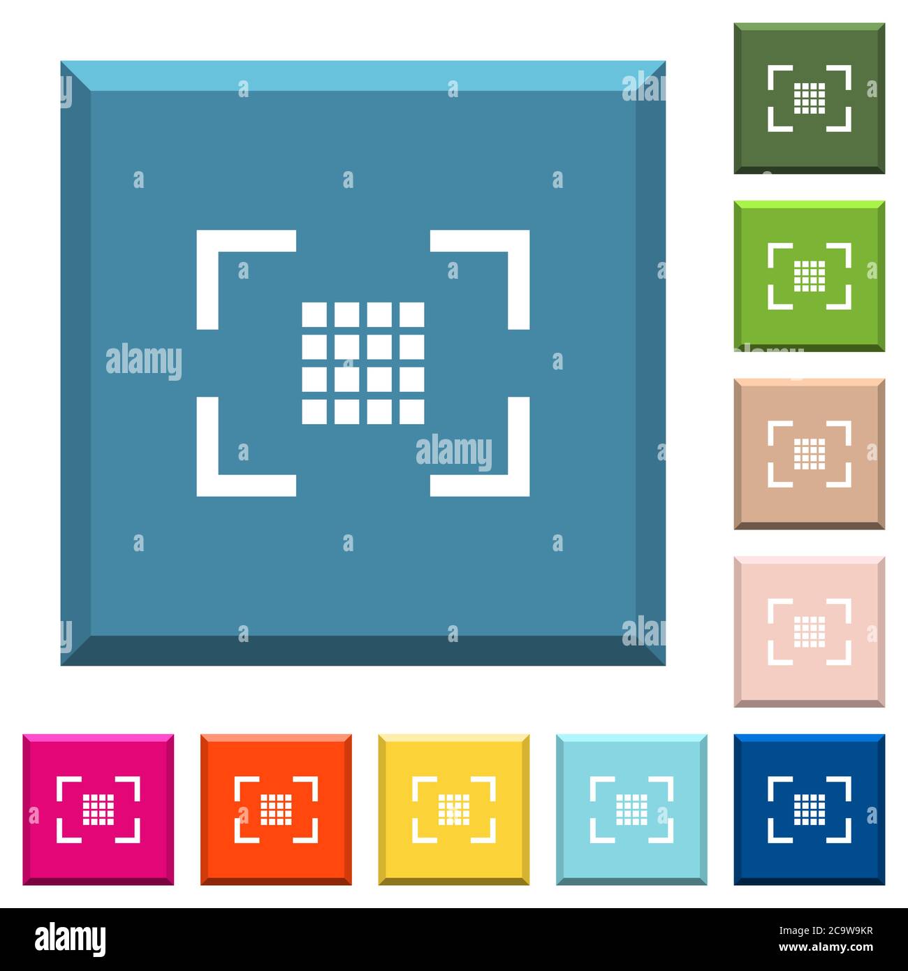 Camera sensor settings white icons on edged square buttons in various ...