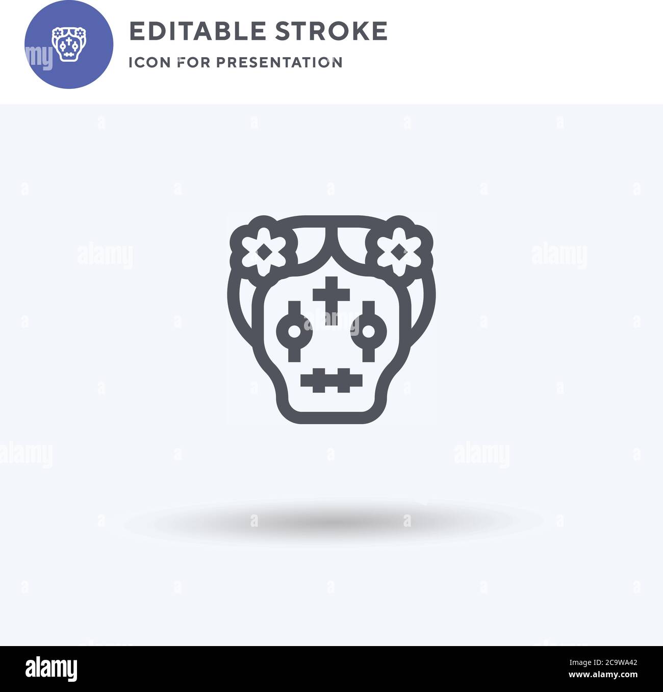 Catrina icon vector, filled flat sign, solid pictogram isolated on ...