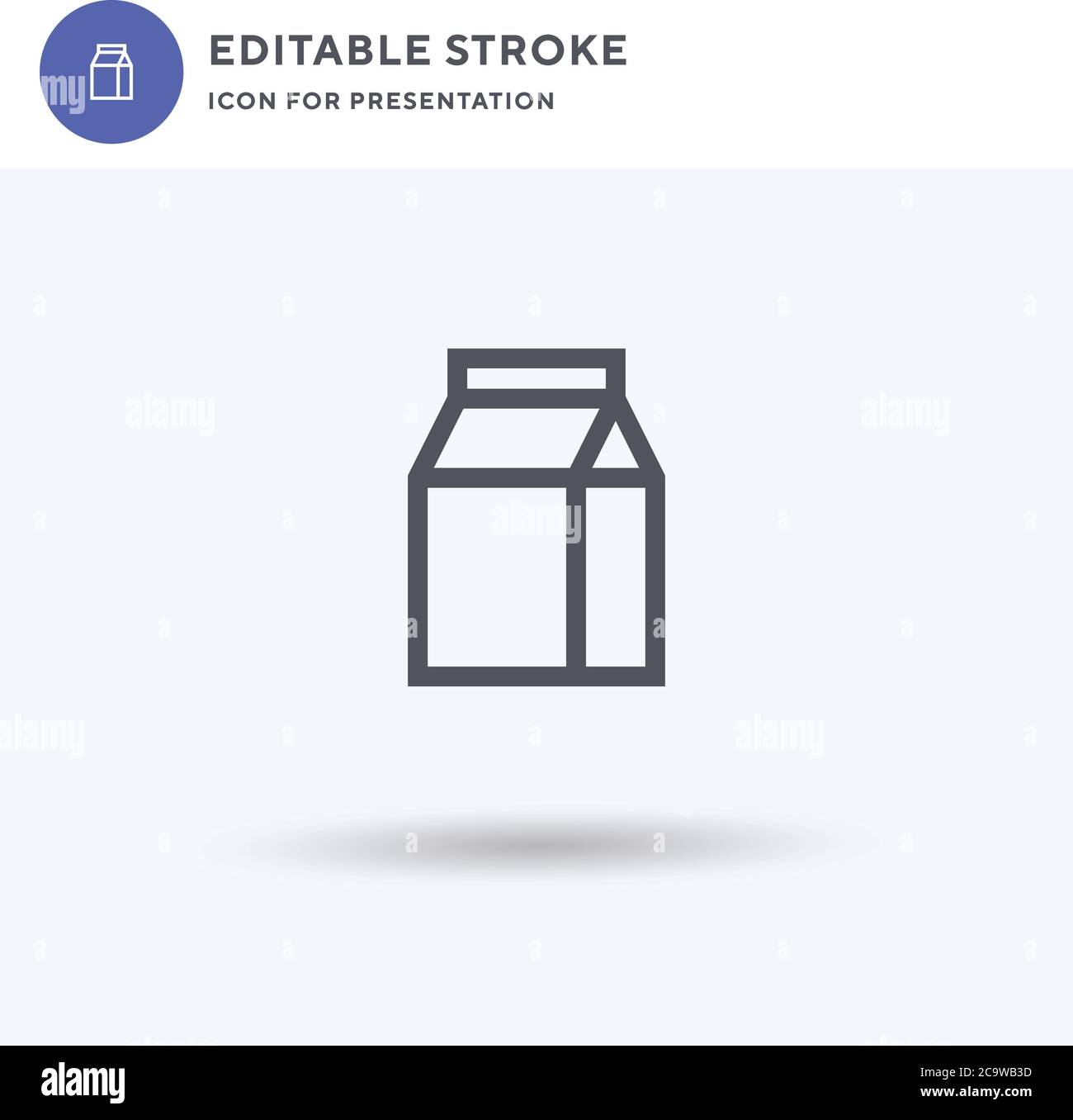 Milk icon vector, filled flat sign, solid pictogram isolated on white ...
