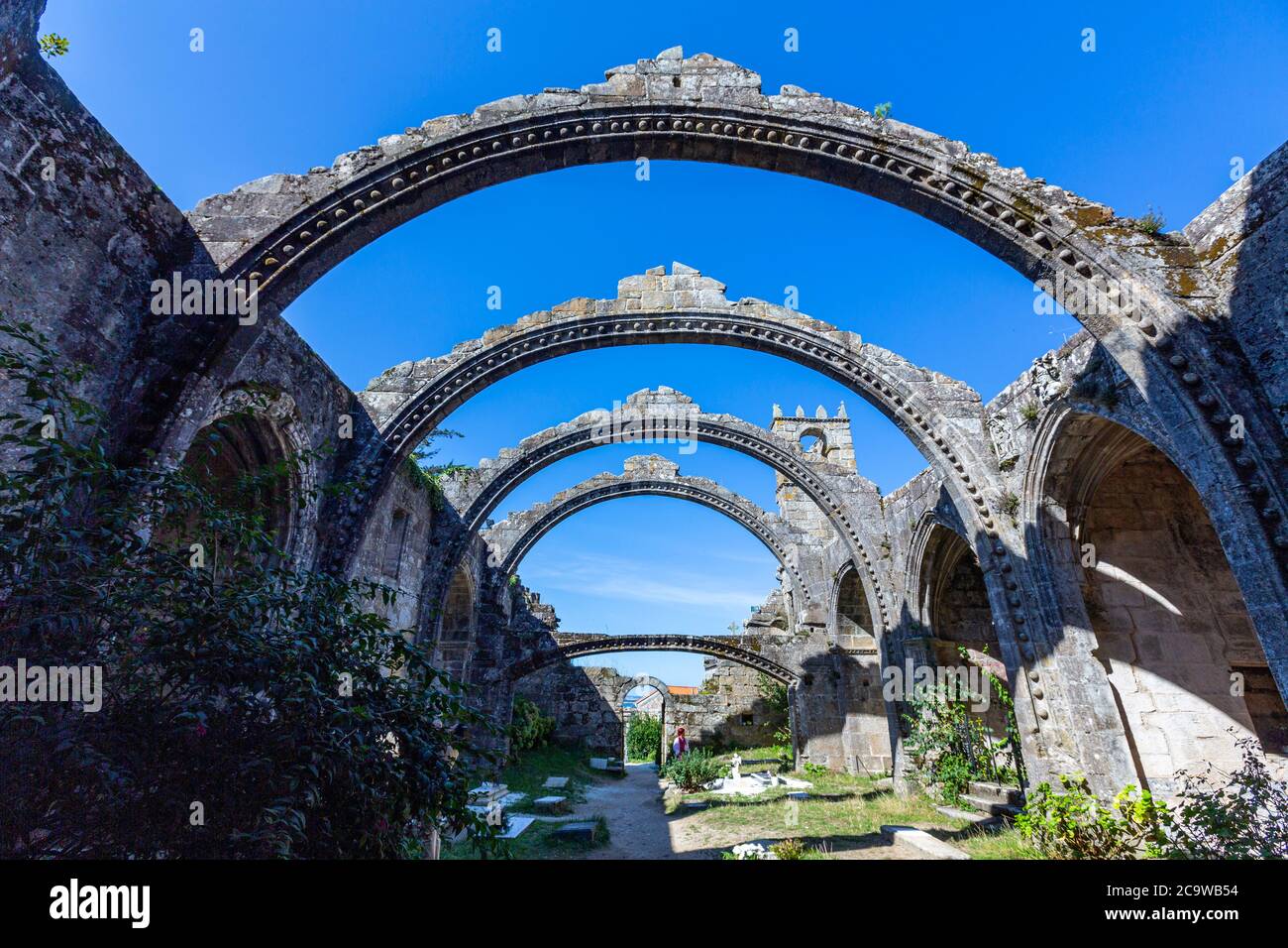 Ruins of iglesia de Santa Mariña de Dozo. Cambados, Province Pontevedra ...