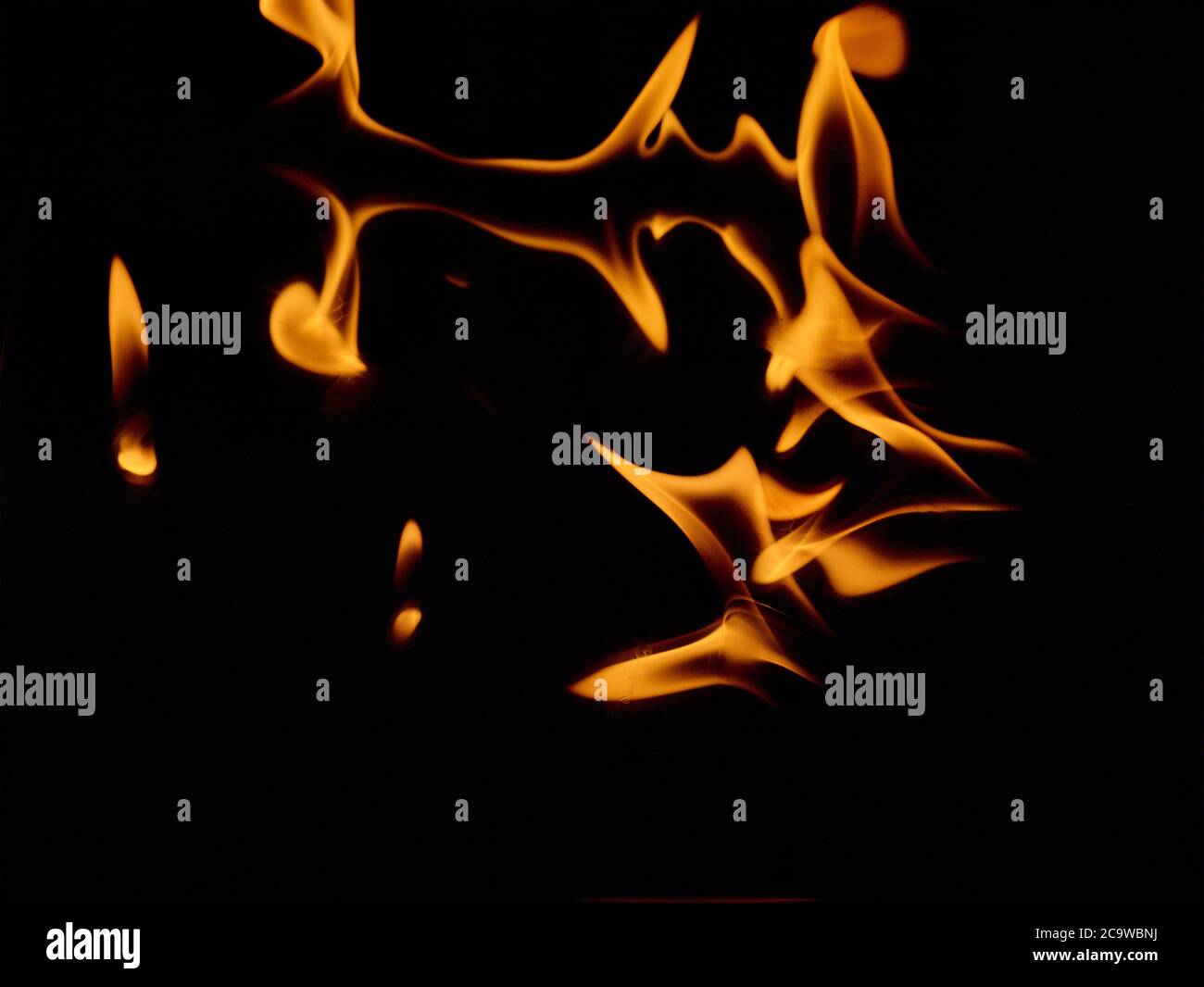 Fire, flames against a black background with reflection Stock Photo - Alamy
