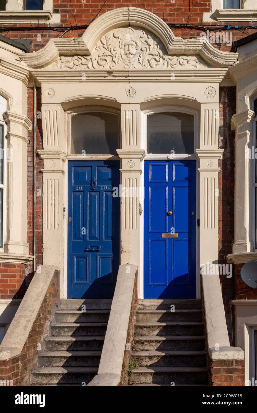 the front of typical victorian English homes or houses showing the ...