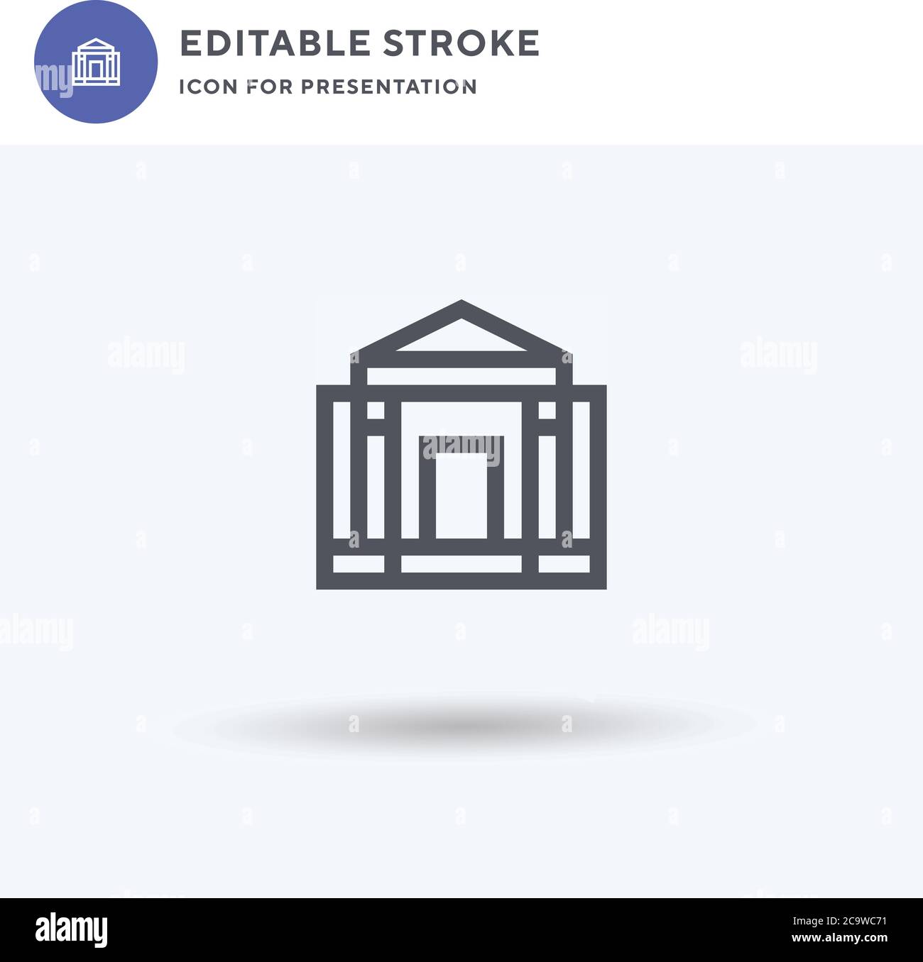 Museum icon vector, filled flat sign, solid pictogram isolated on white ...