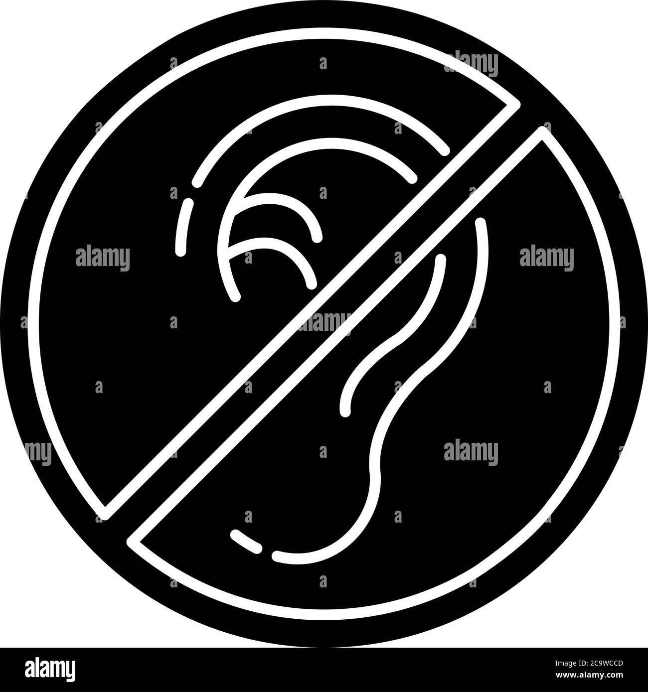 Deafness black glyph icon. Impaired hearing. Difficulty with ...