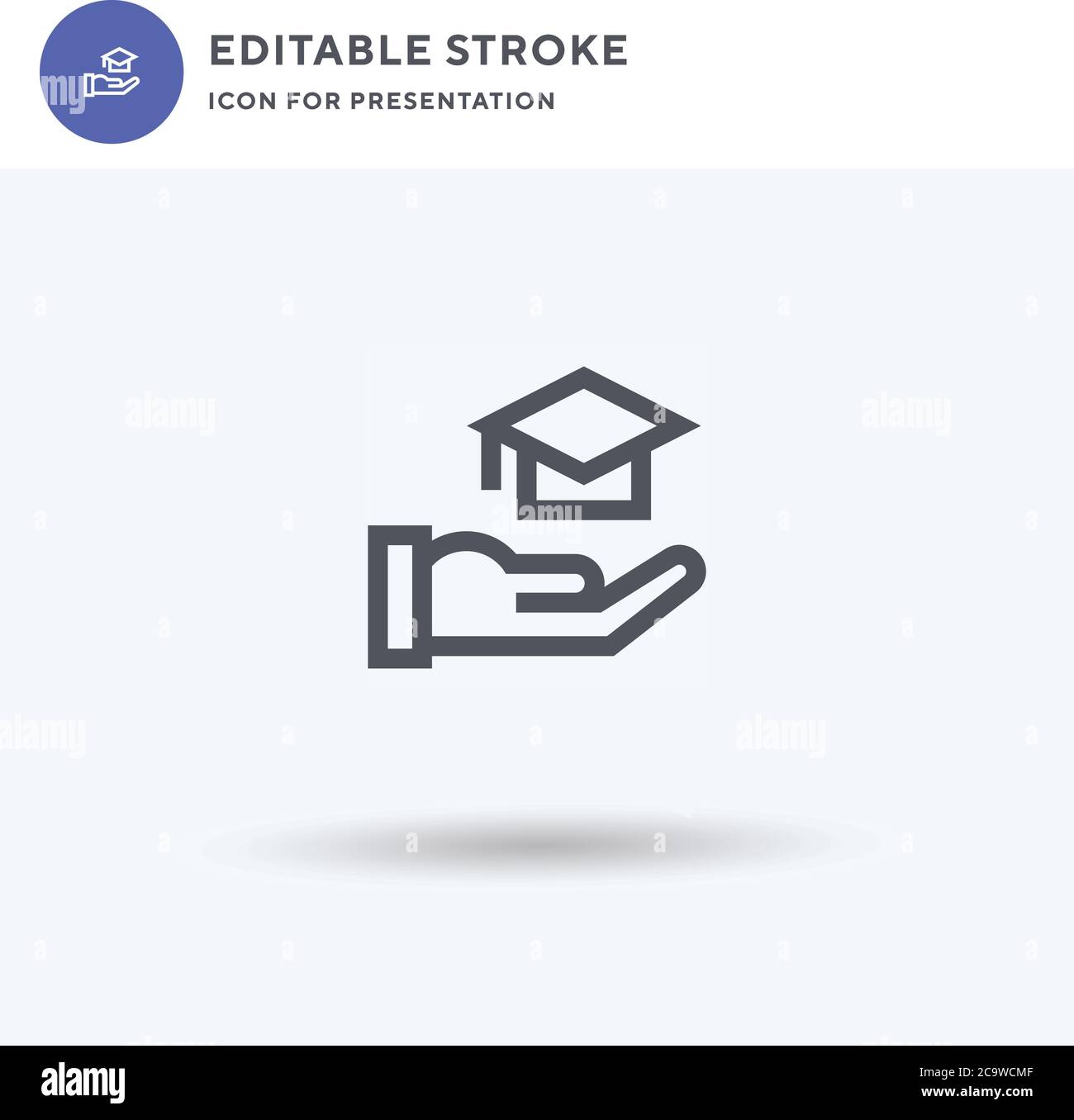 Education icon vector, filled flat sign, solid pictogram isolated on ...