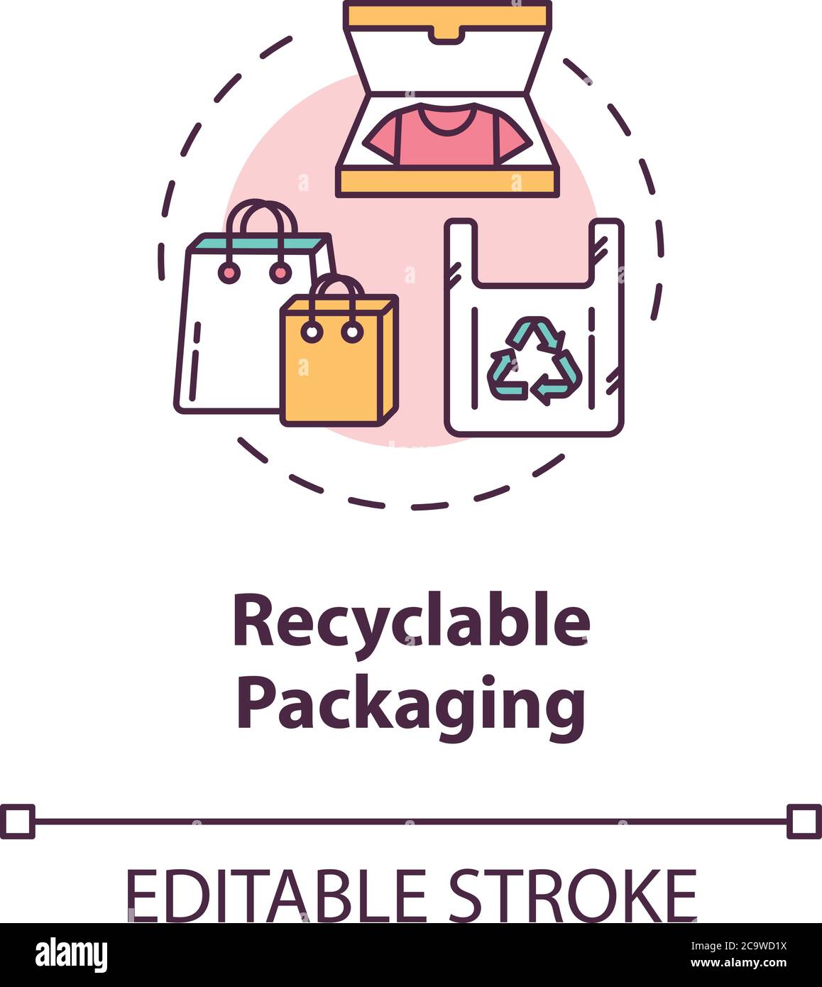 Recyclable packaging concept icon. Zero waste pack. Container for ...