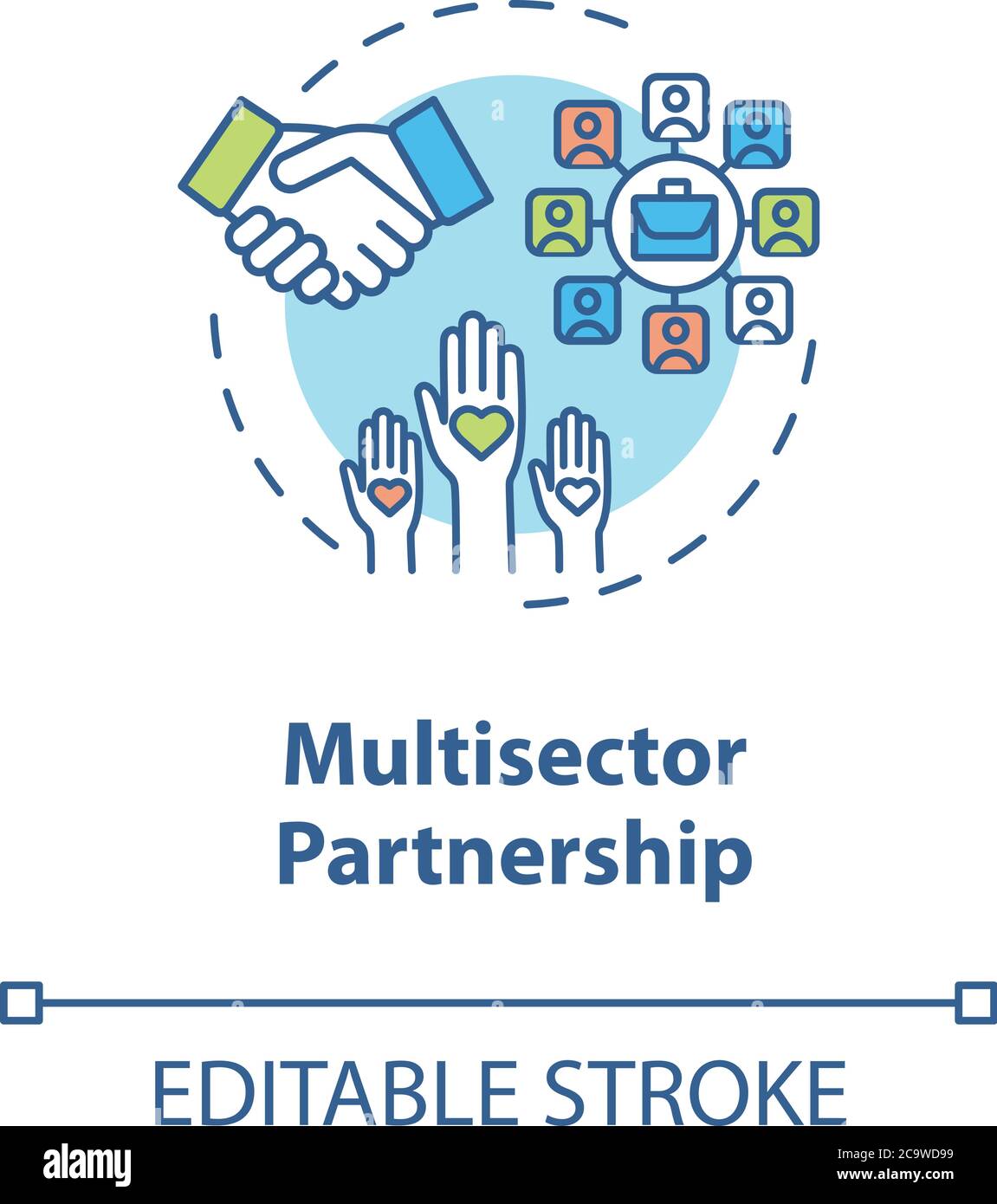 Multisector partnership concept icon. Partnership in business ...