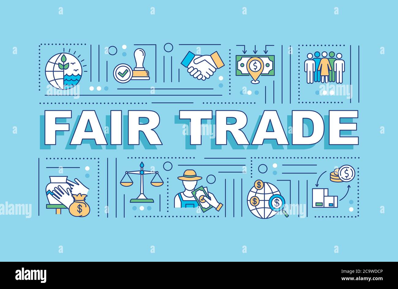 Fair trade word concepts banner. Ethical manufacture. Sustainable ...