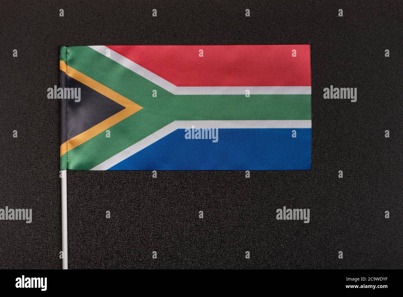 RSA flag on black background. National symbols of Republic of South ...