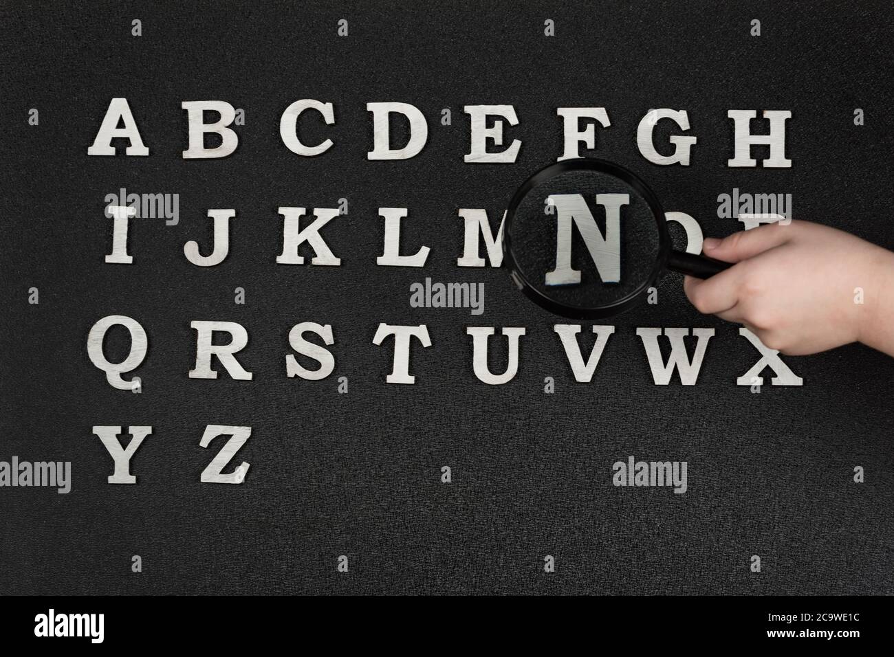 Collection of English letters alphabetical order from A to Z. Hand ...