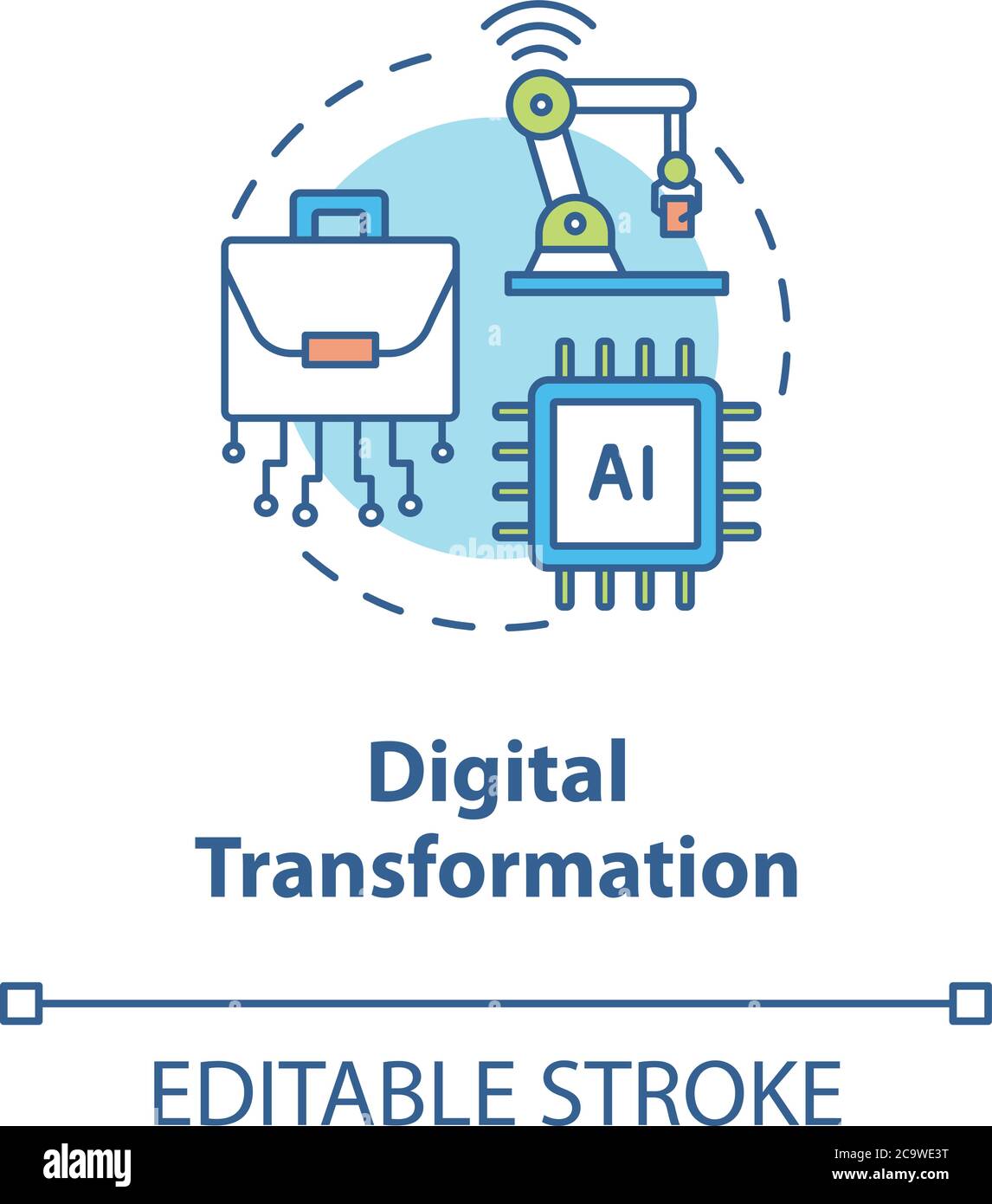Digital transformation concept icon. Artificial intelligence ...