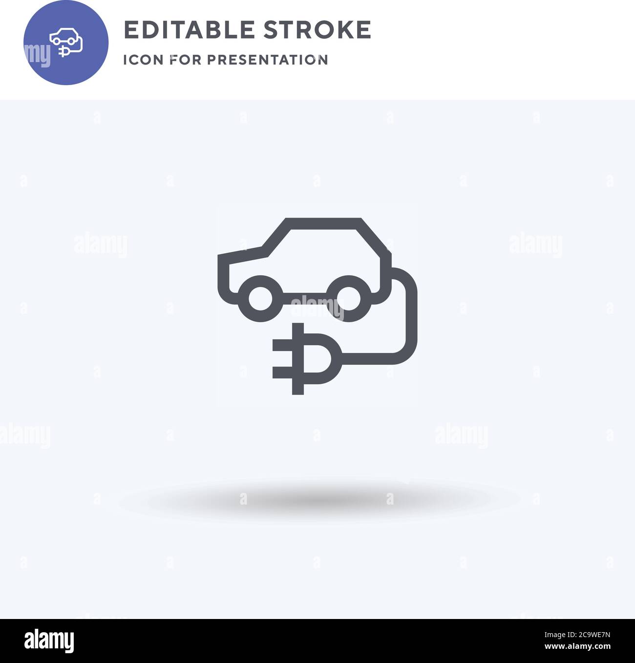 Electric Car icon vector, filled flat sign, solid pictogram isolated on ...
