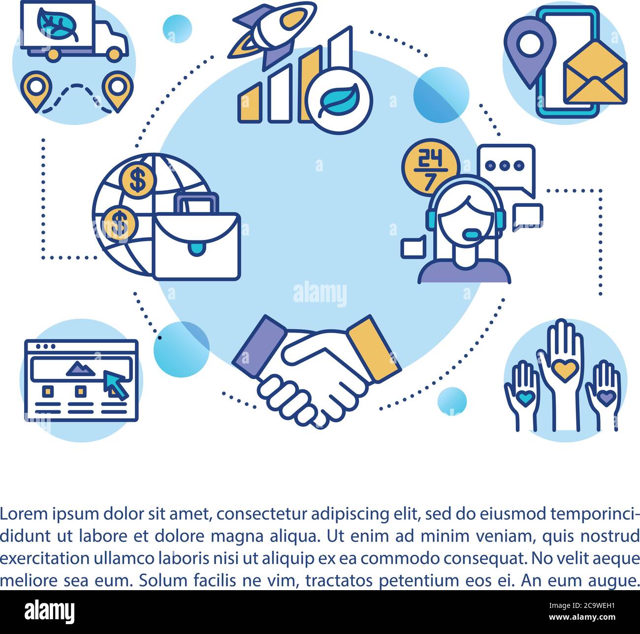 Corporate reputation concept icon with text. Work performance. Client ...