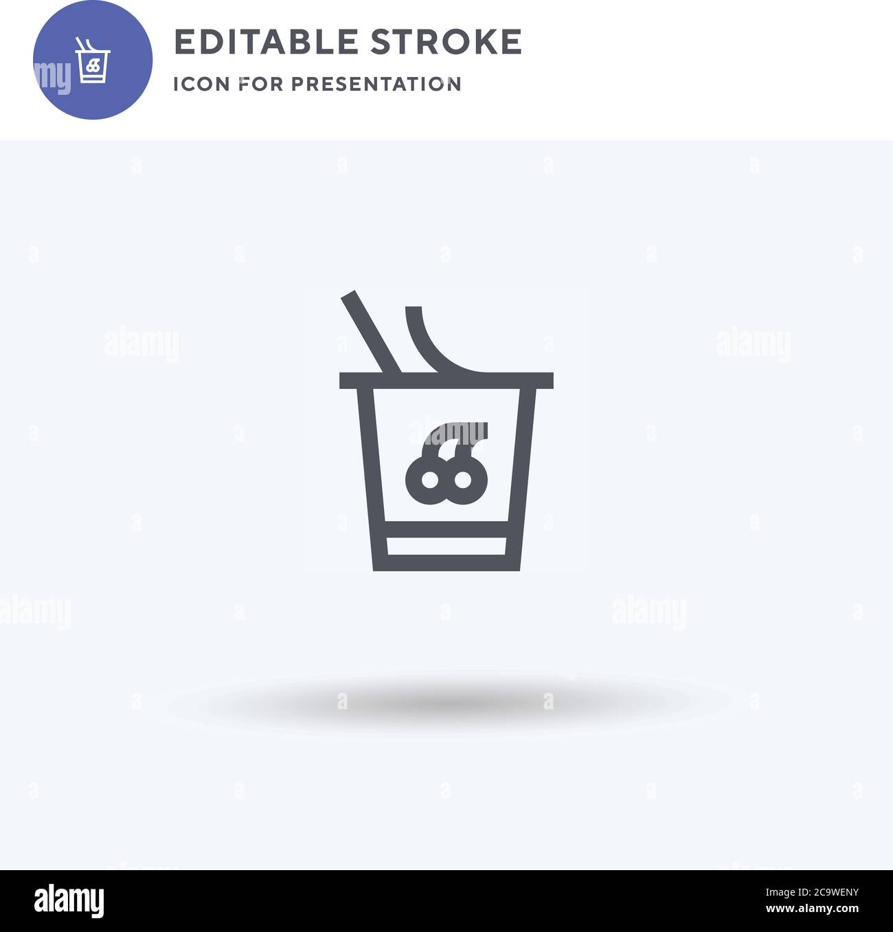 Yogurt icon vector, filled flat sign, solid pictogram isolated on white ...