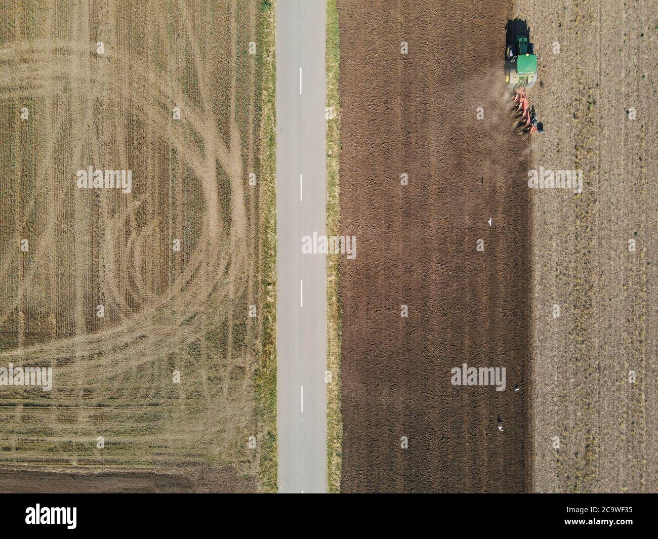 Agriculture concept - aerial view landscape Stock Photo - Alamy