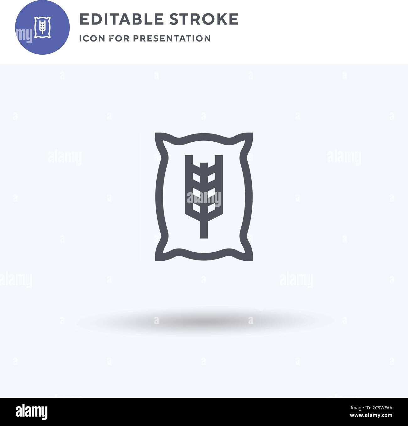 Flour icon vector, filled flat sign, solid pictogram isolated on white ...