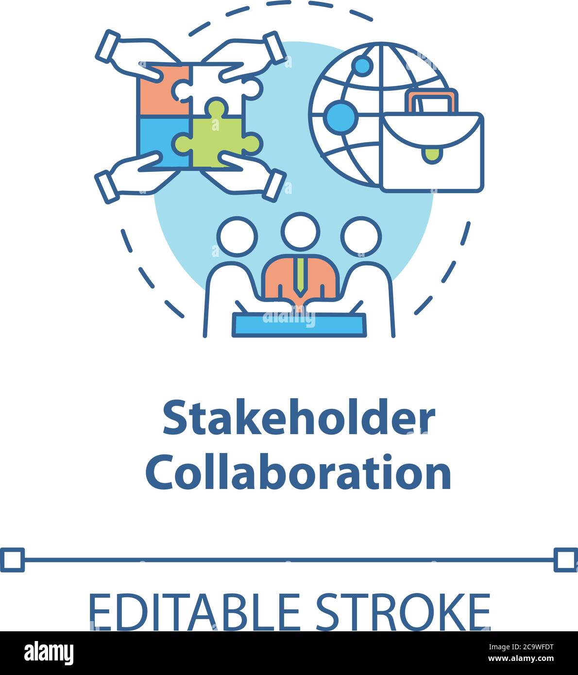 Stakeholder collaboration concept icon. Teamwork for project ...