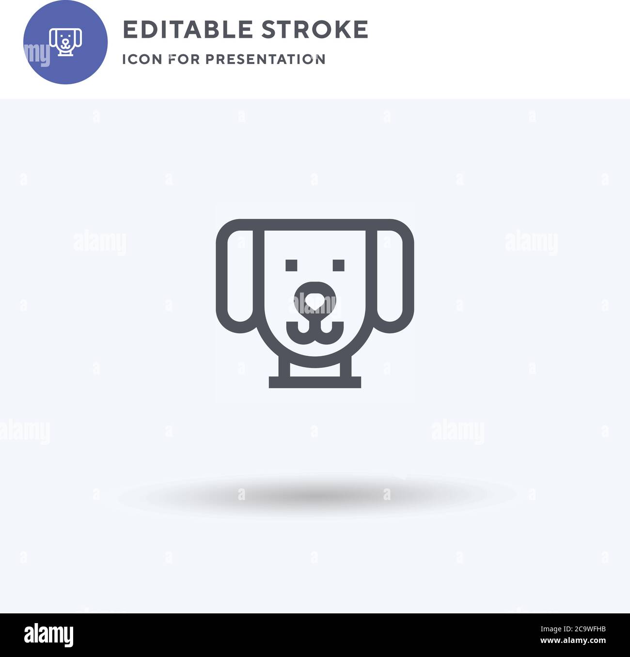 Dog icon vector, filled flat sign, solid pictogram isolated on white ...