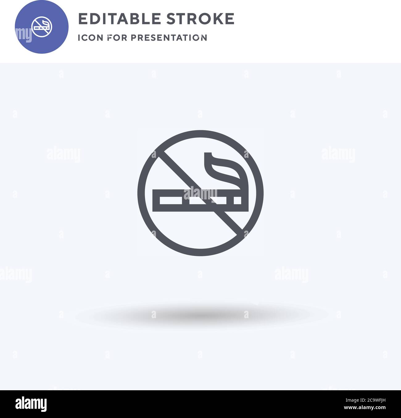 No Smoking icon vector, filled flat sign, solid pictogram isolated on ...