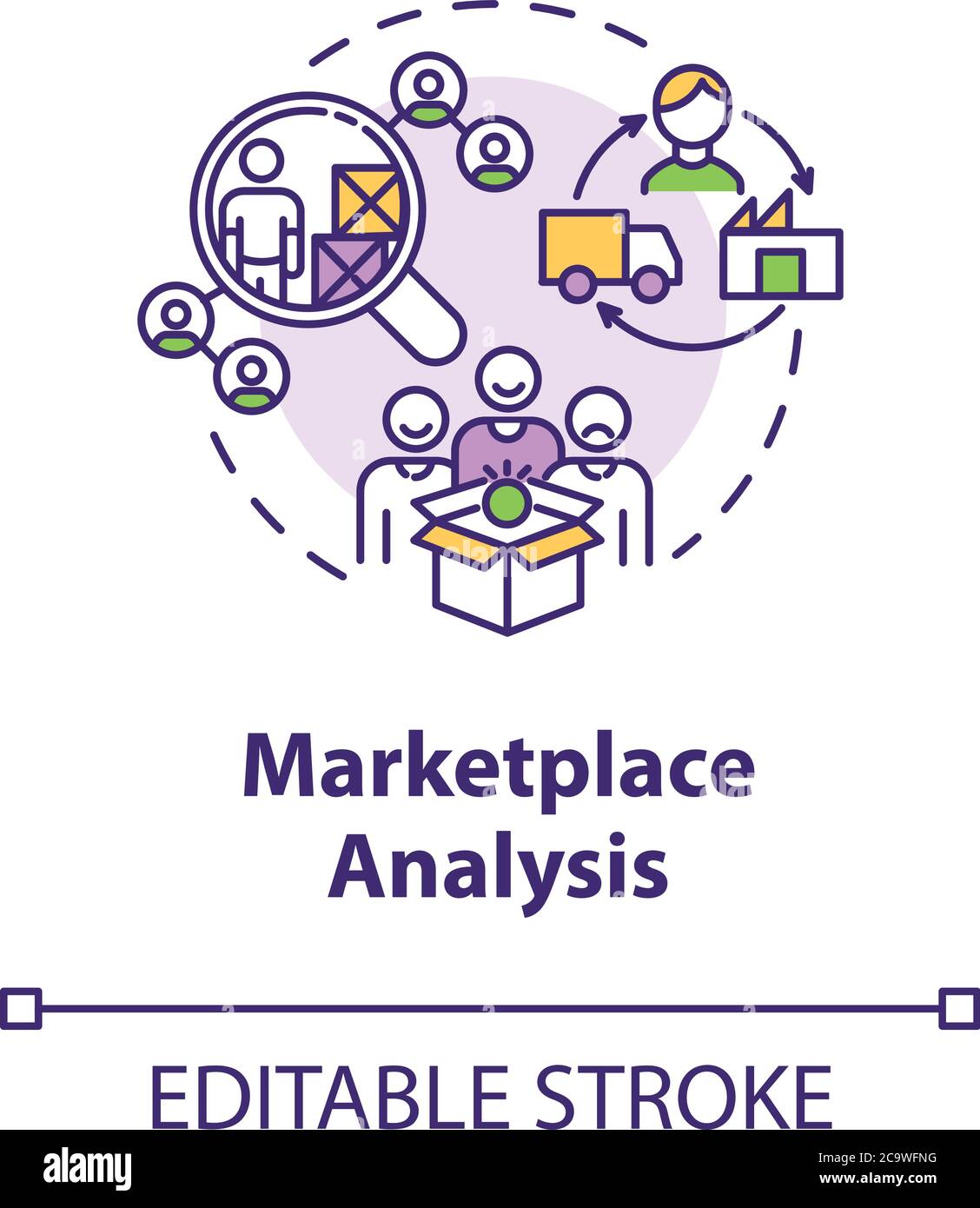 Marketplace analysis concept icon. Financial report. Commercial ...