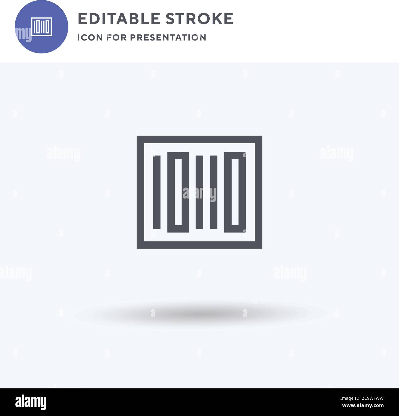 Barcode icon vector, filled flat sign, solid pictogram isolated on ...