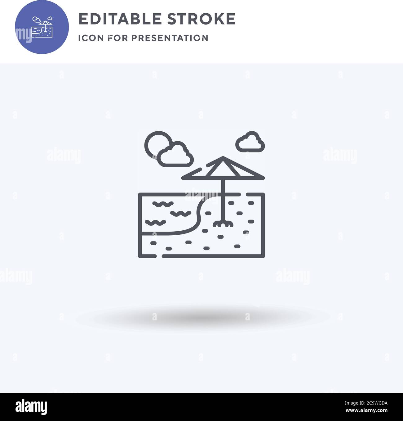 Beach icon vector, filled flat sign, solid pictogram isolated on white ...