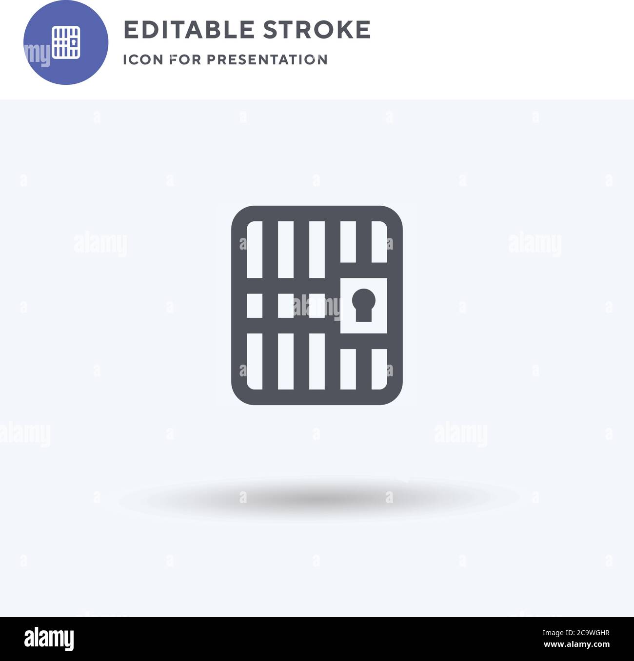 Prison icon vector, filled flat sign, solid pictogram isolated on white ...