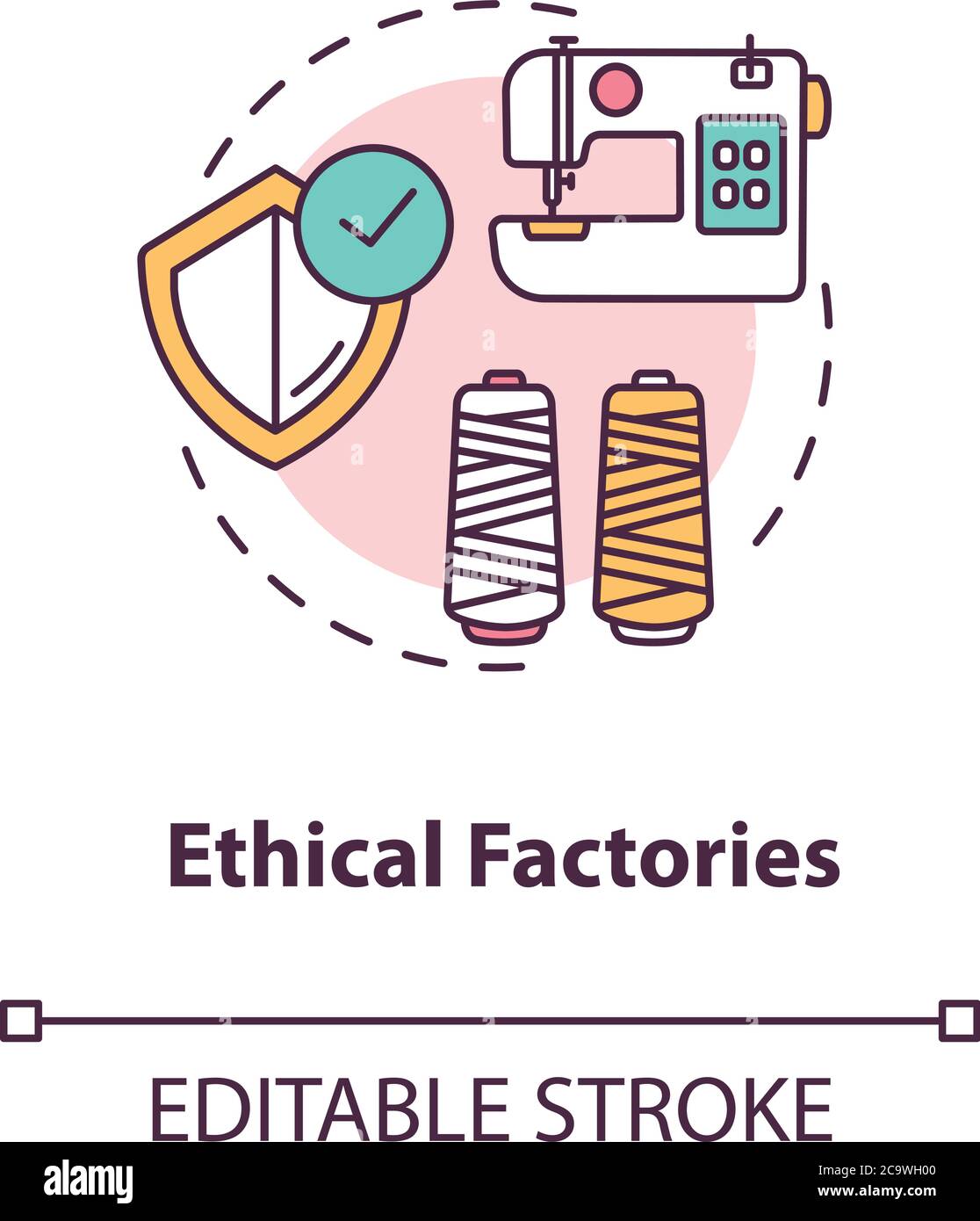 Ethical factories concept icon. Textile supplier. Zero waste ...