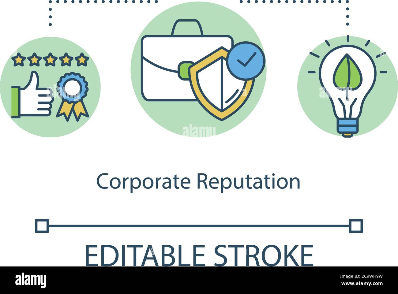 Corporate reputation concept icon. Public relations for corporation ...